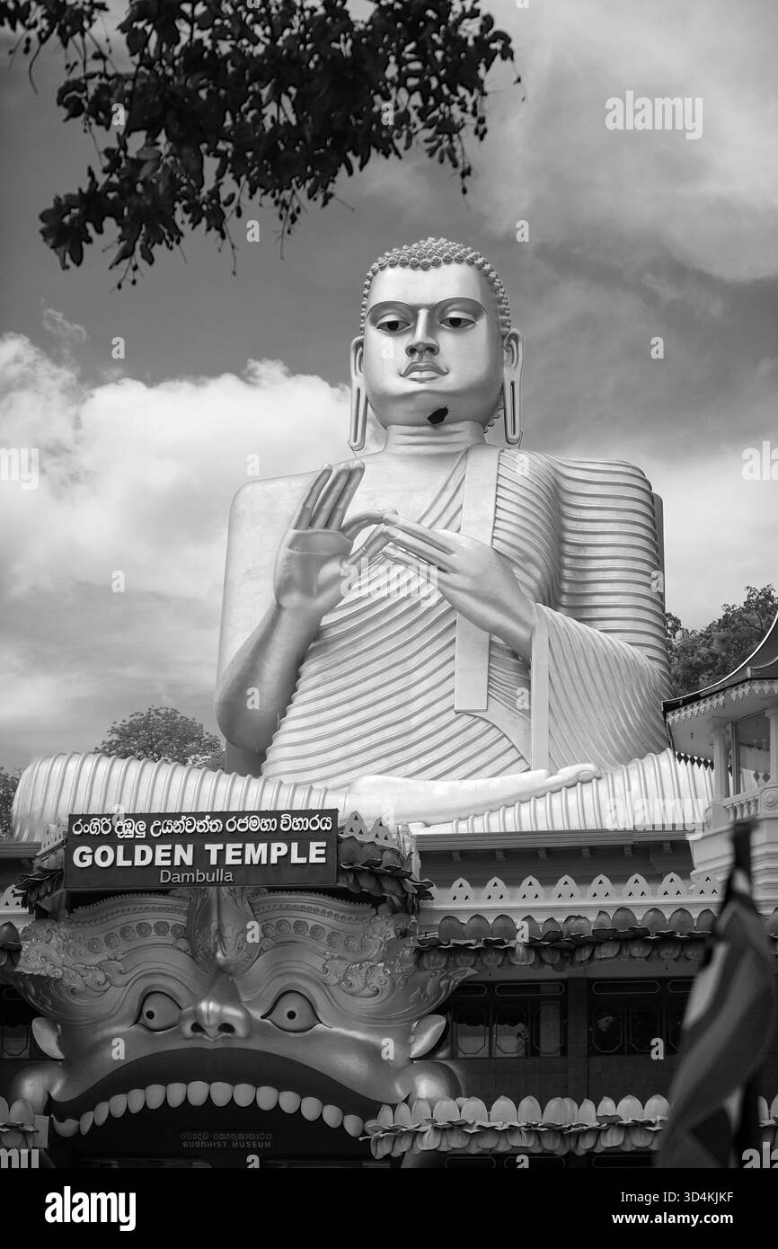 Dambulla, Sri Lanka 11-10-25. Black and white image of The Golden ...