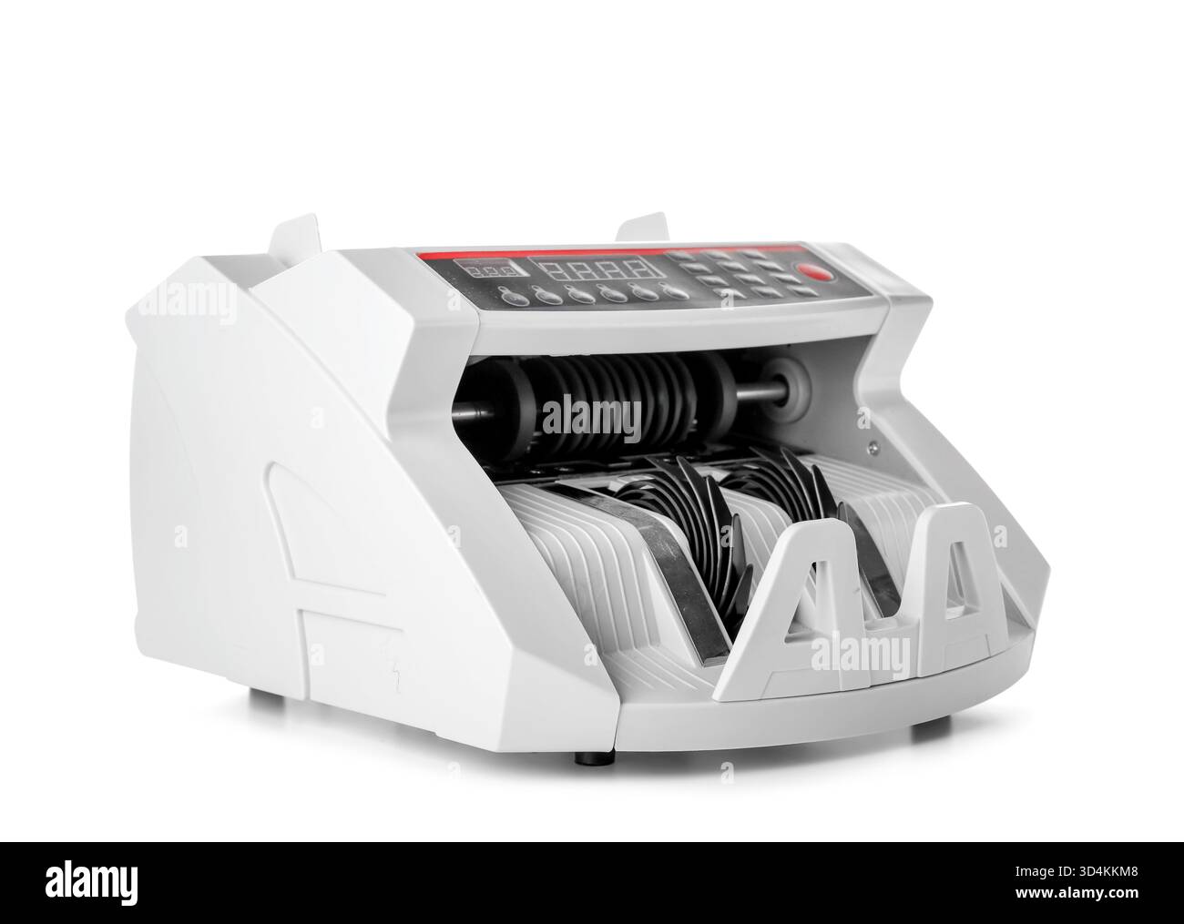 Modern cash counting machine on white background Stock Photo - Alamy