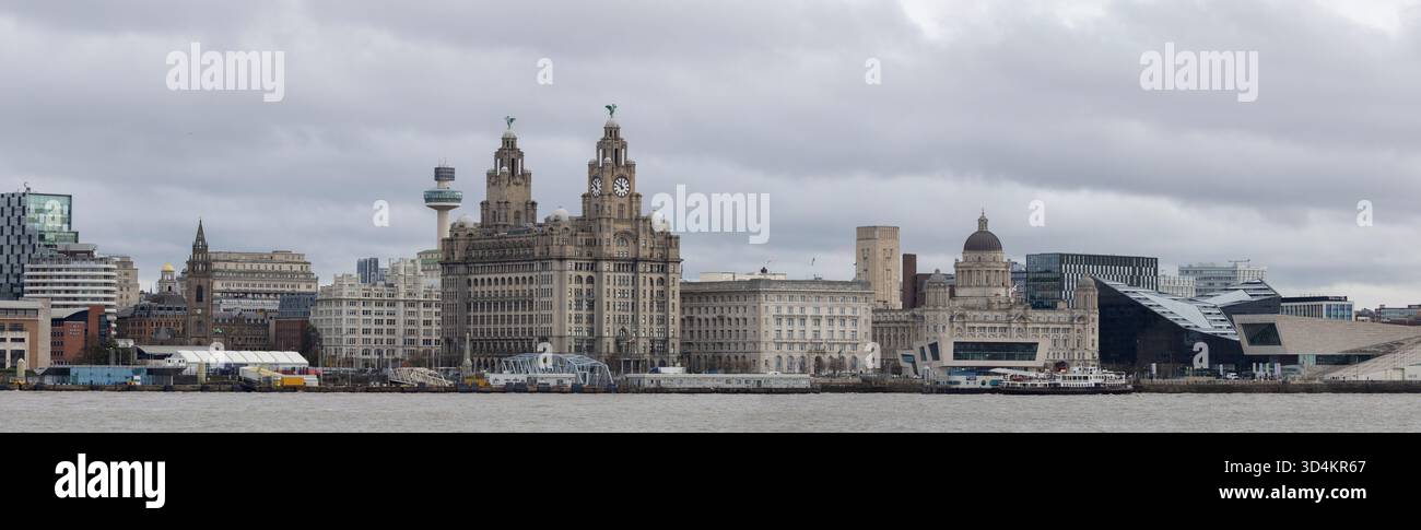 Liverpool, united kingdom October 04, 2025 Liverpool Riverside Skyline ...