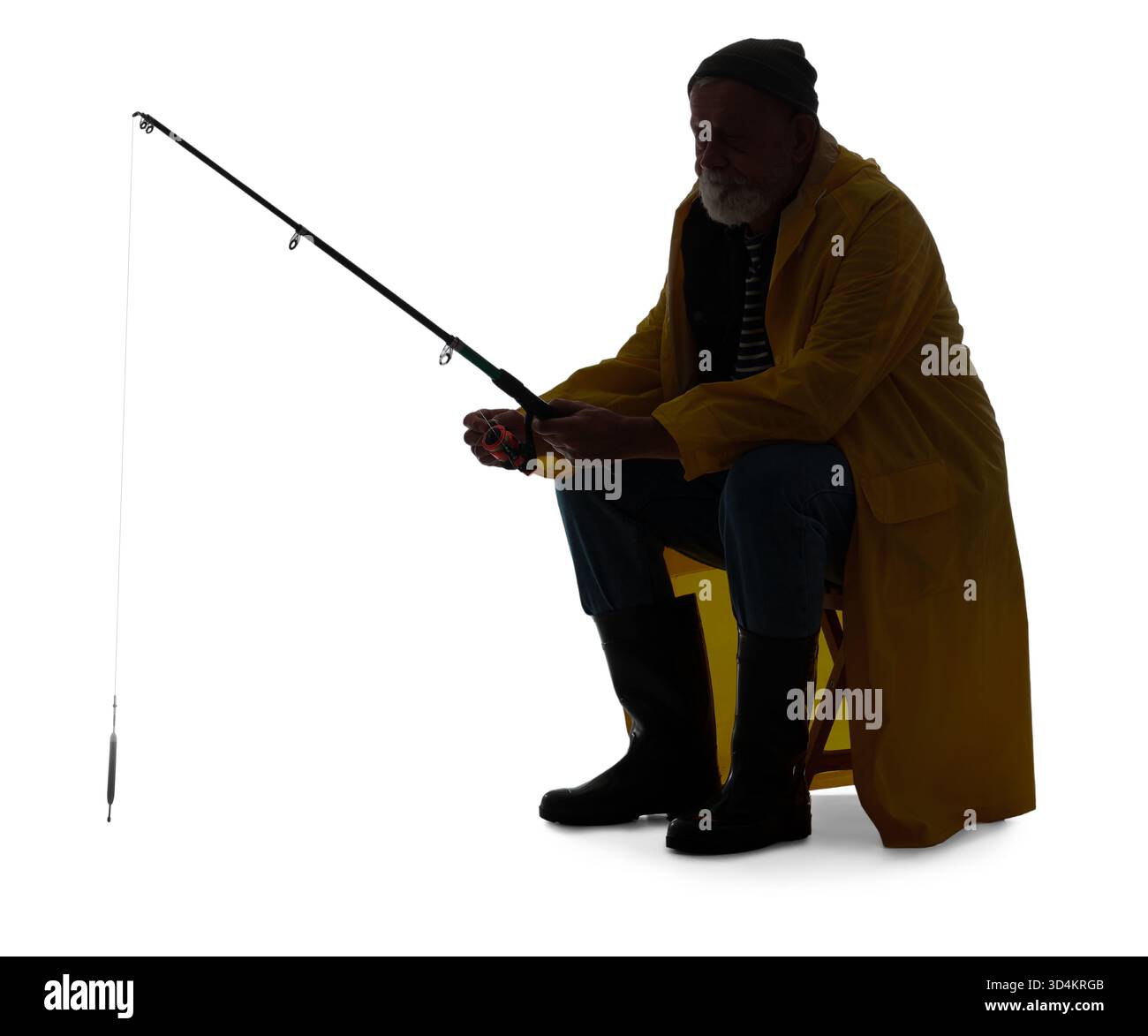 Elderly fisherman fishing rod Cut Out Stock Images & Pictures - Alamy