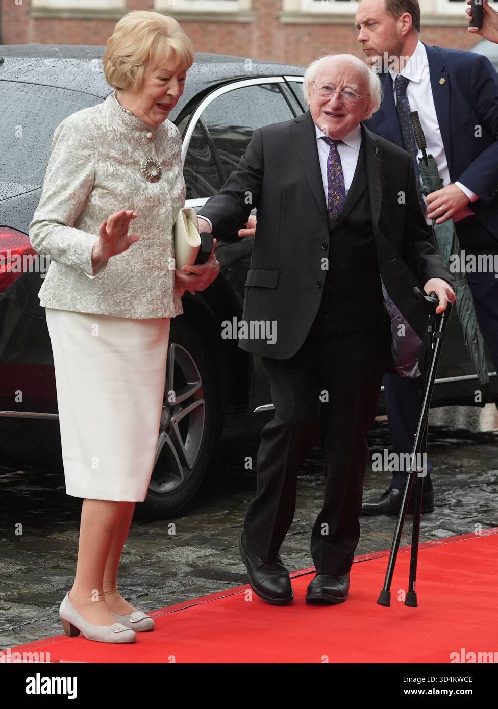 Former president Michael D Higgins and his wife Sabina arriving at ...