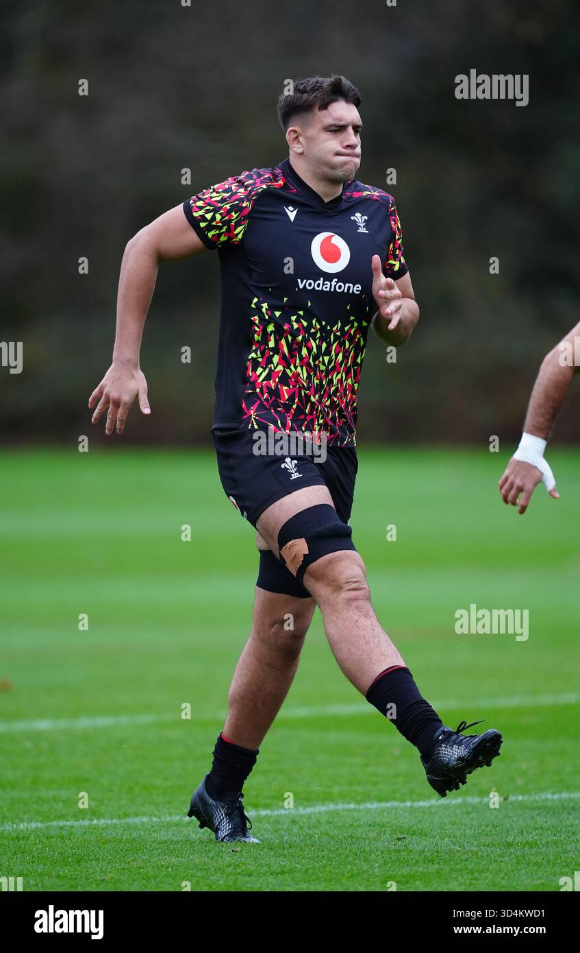 Wales' Dafydd Jenkins during a training session at the Vale Resort ...