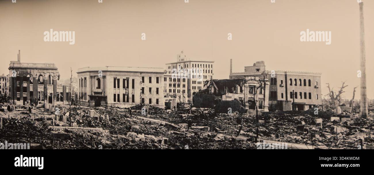 Hiroshima, Japan - March 20, 2025: Old pictures of Hiroshima showing ...