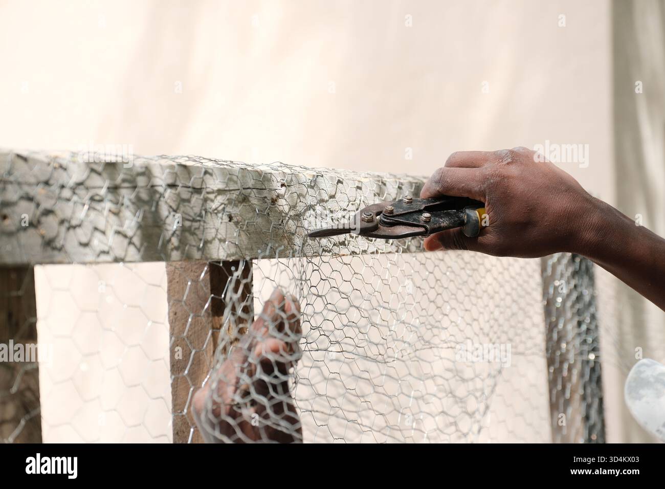 Hands cutting chicken wire hi-res stock photography and images - Alamy
