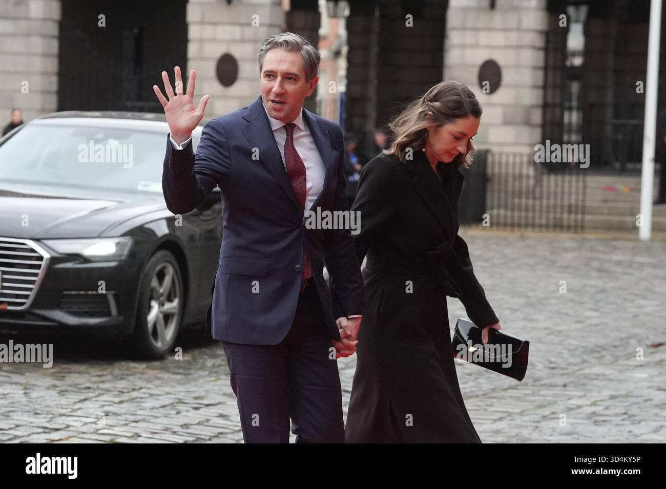 Tanaiste Simon Harris and his wife Caoimhe Wade at Dublin Castle for ...