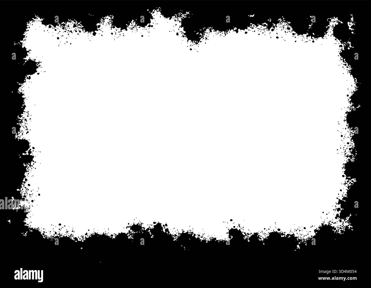 Hand painted grunge style border design in black and white Stock Vector ...