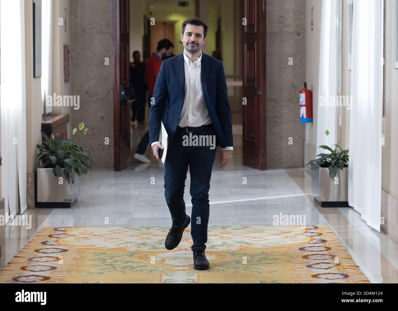 The deputy and deputy spokesman of Podemos, Javier Sánchez Serna, upon ...