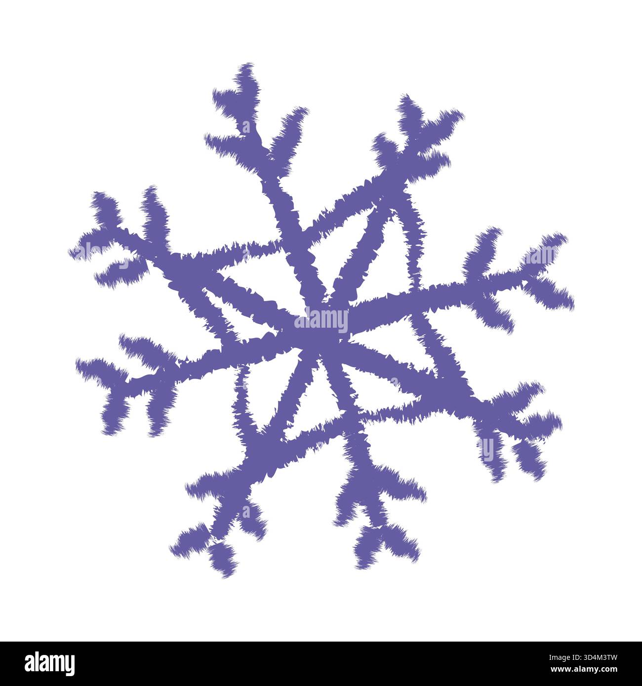 Unique snowflake design features delicate branches and a soft purple ...
