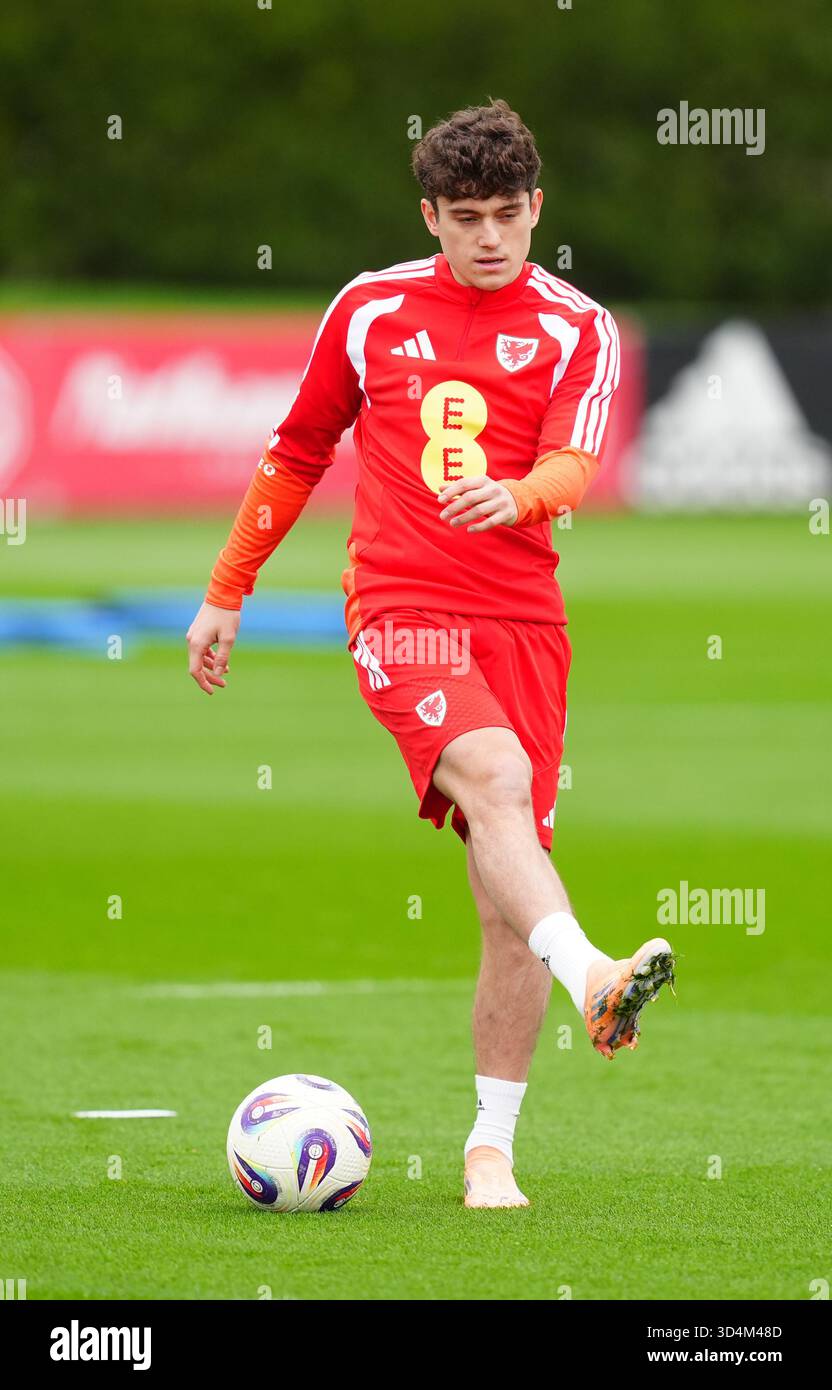 Wales' Dan James during a training session at the Vale Resort, Hensol ...