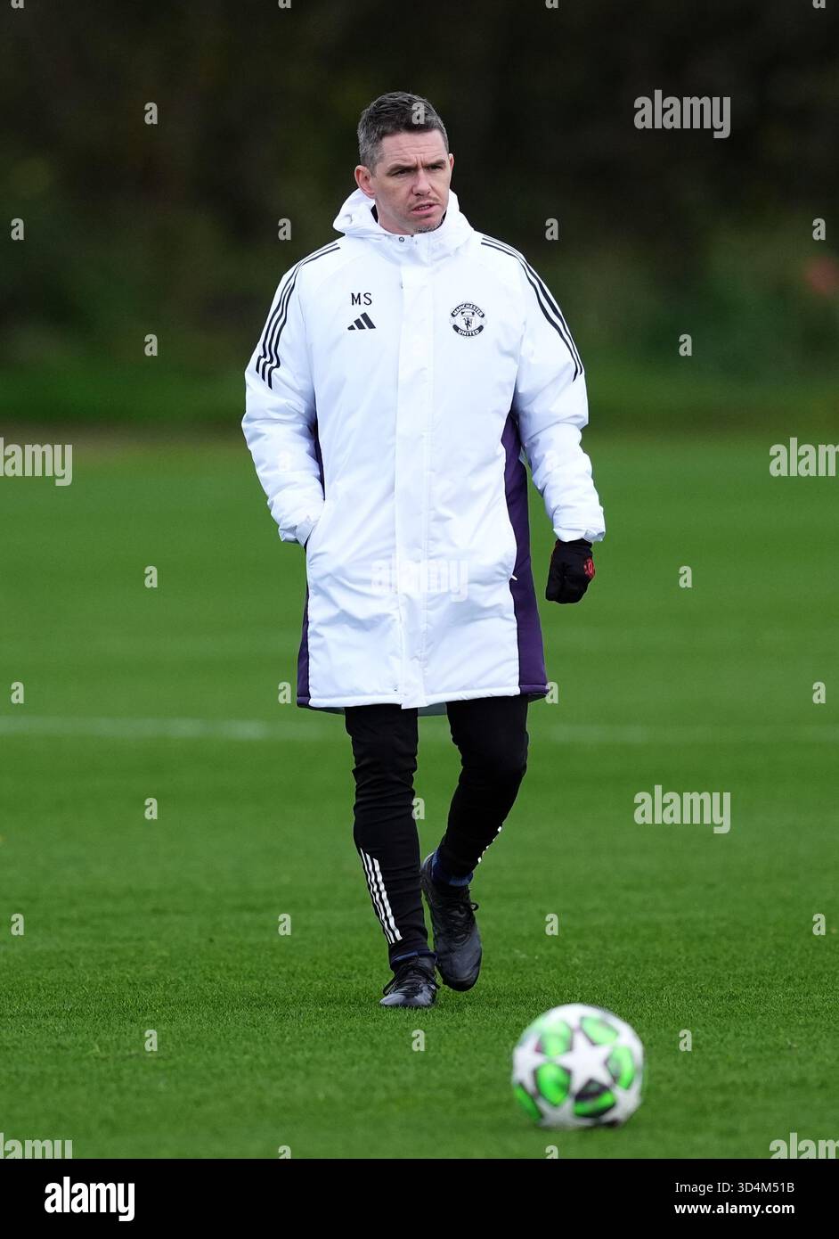 Manchester United manager Marc Skinner during a training session at ...
