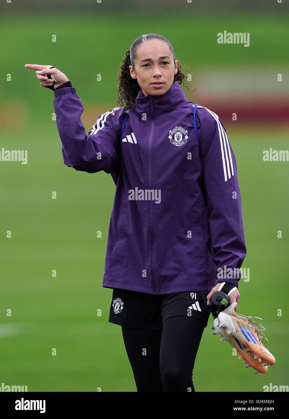 Manchester United goalkeeper Phallon Tullis-Joyce during a training ...