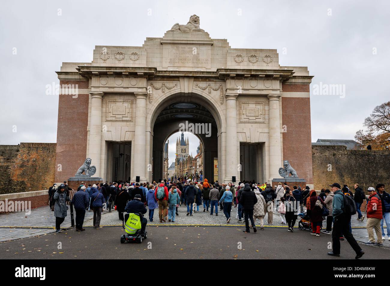 An exterior view of the Menin Gate during the 'Poppy Parade' walk of ...