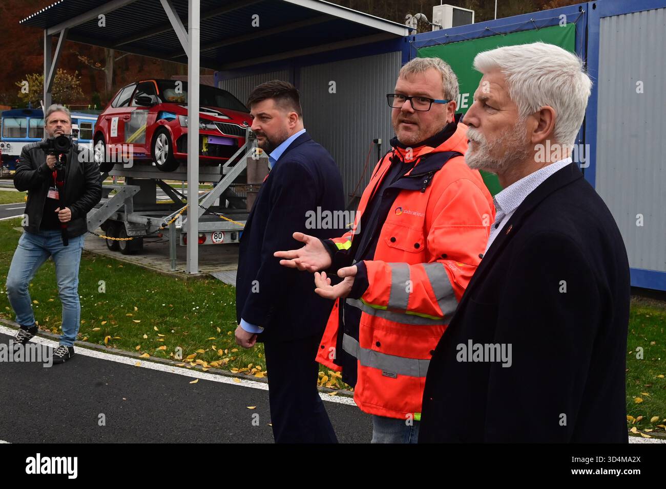 Czech President Petr Pavel, right, visits the World of Rescuers in ...