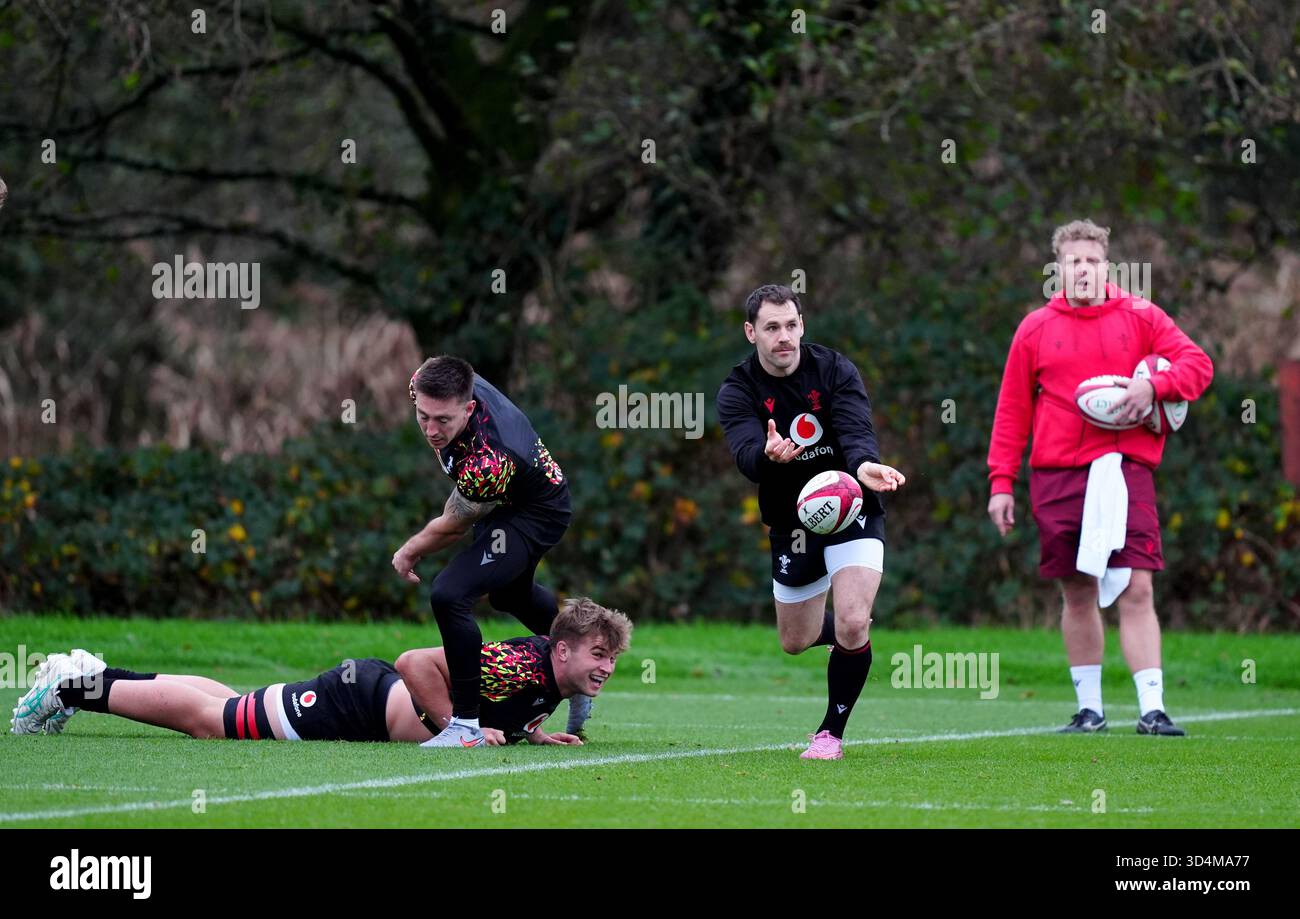 Wales' Tomos Williams during a training session at the Vale Resort ...