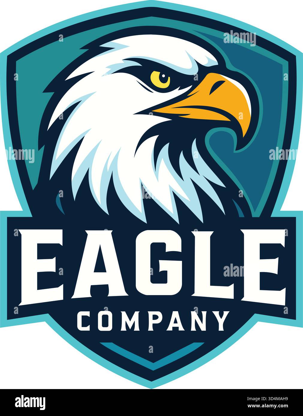 A bold and modern eagle logo featuring a fierce eagle head inside a ...