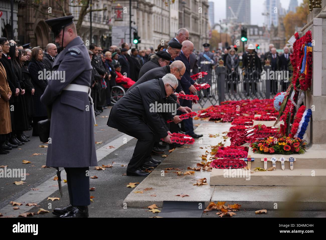 A contingent lay wreaths during the annual Service of Remembrance at ...
