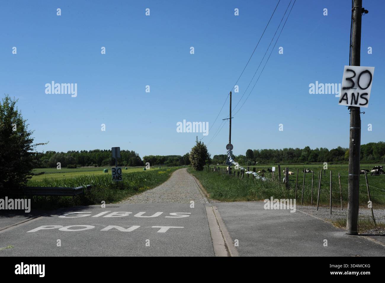 The cobbled section of Pont Gibus in Wallers, near the Trouee d ...