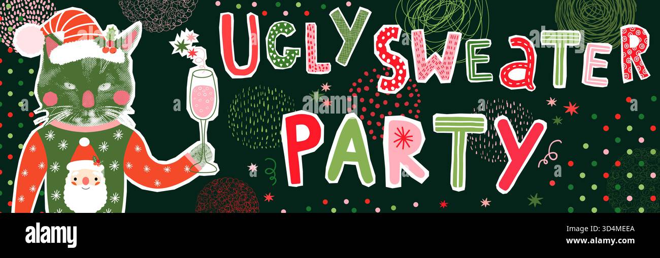 Funny ugly sweater party Stock Vector Images - Alamy