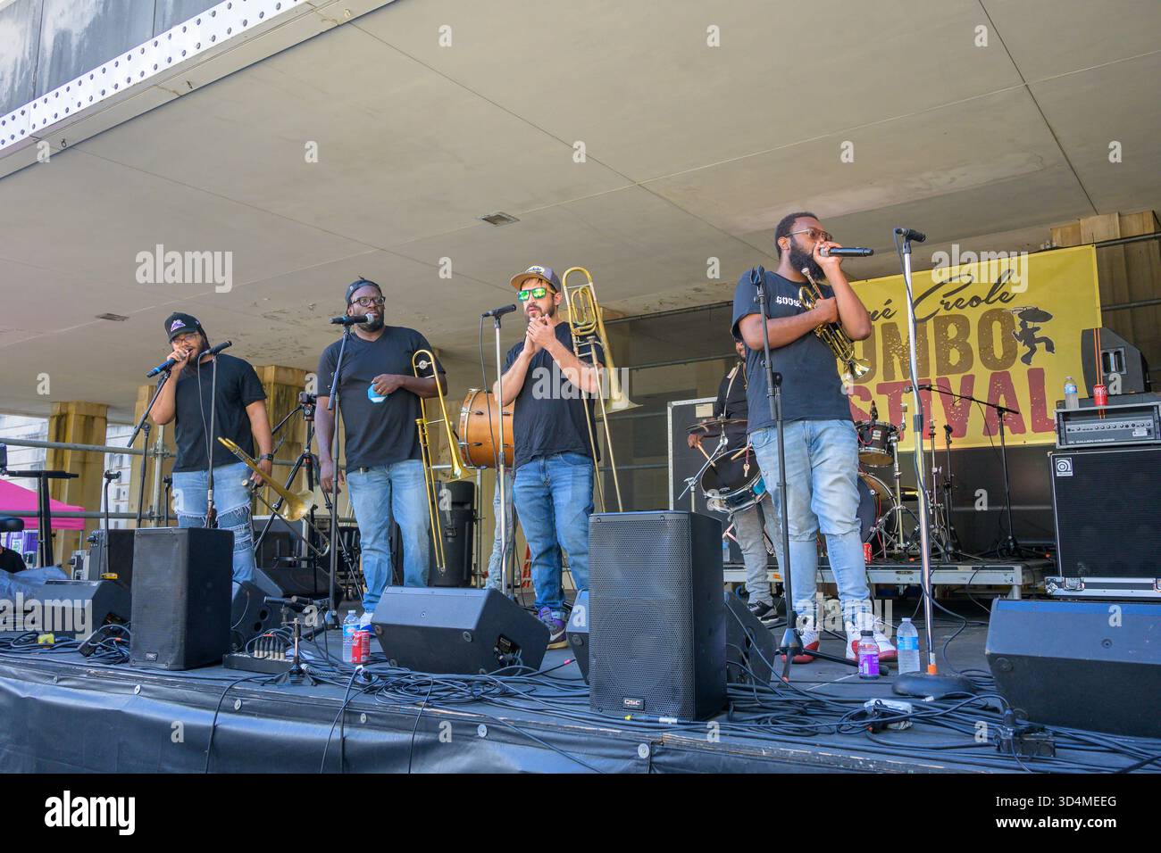 New Orleans, LA, USA - November 8, 2025: Da Truth Brass Band sings and ...