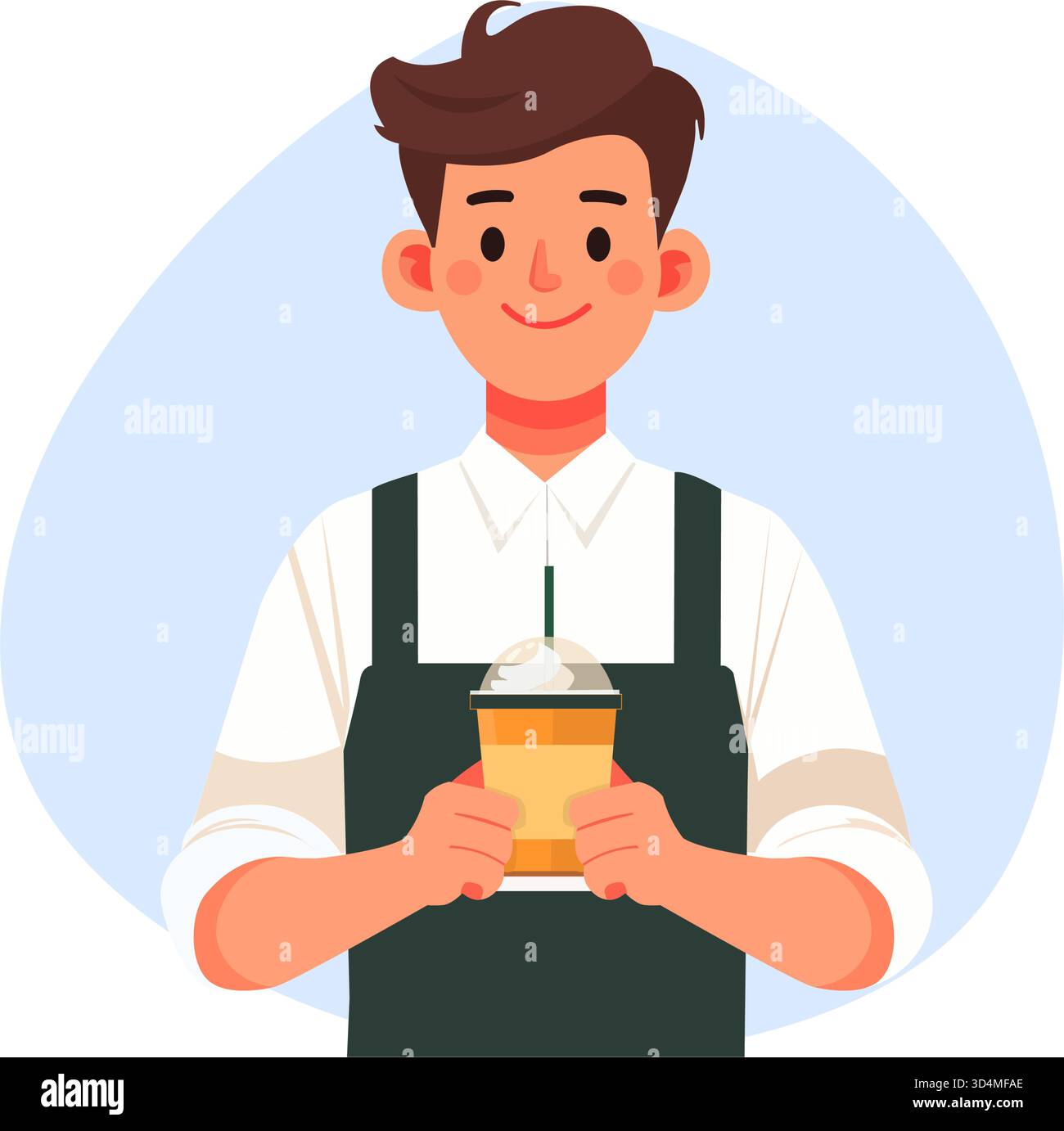 Happy coffee shop worker Stock Vector Images - Alamy