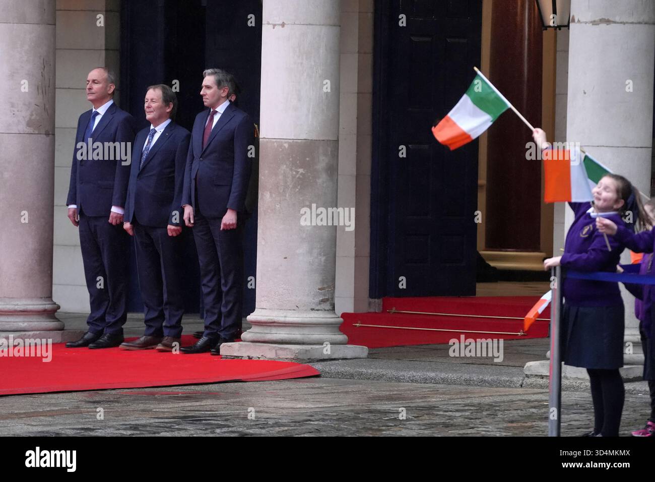 (left to right) Taoiseach Micheal Martin, Brian McEnery and Tanaiste ...