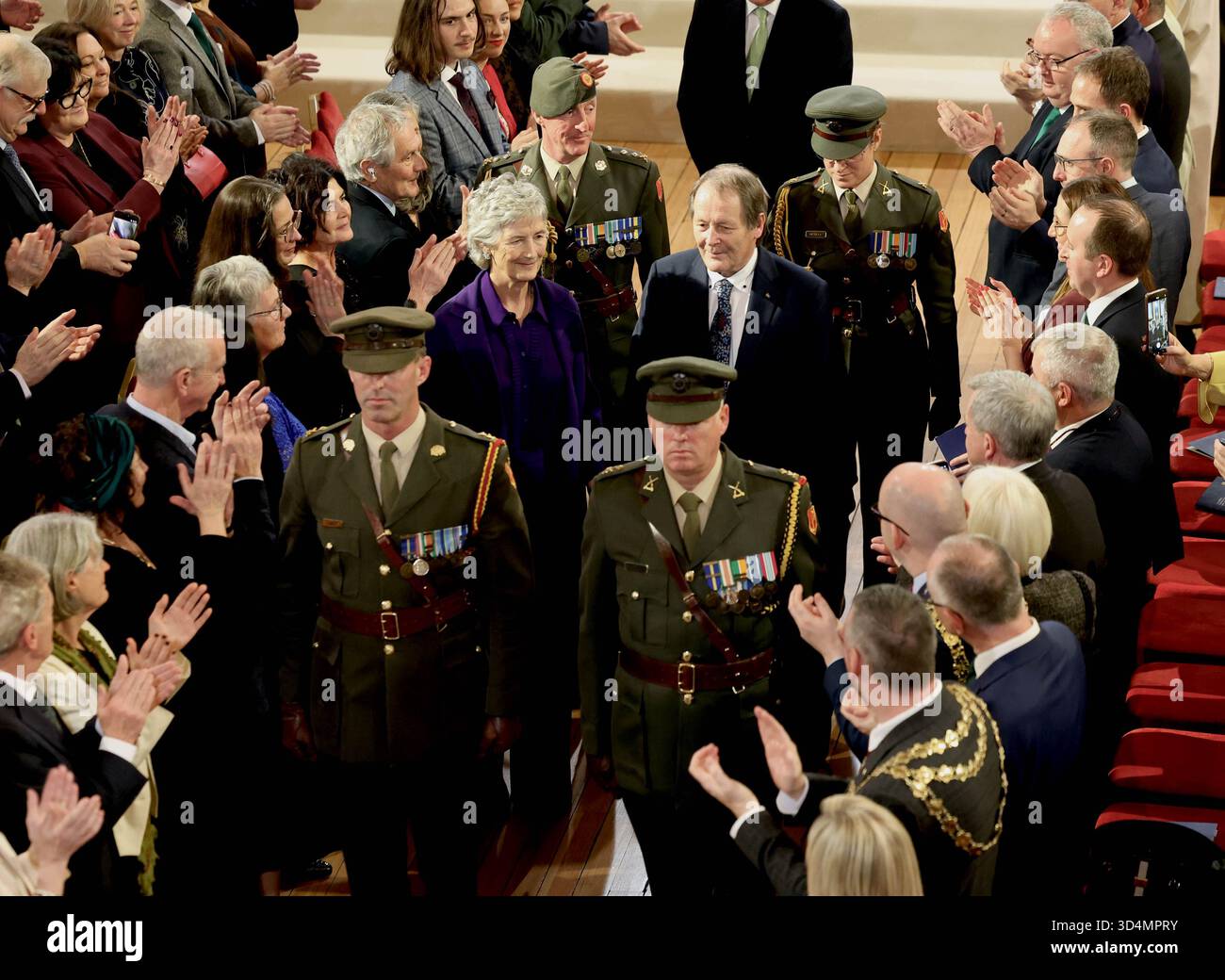 Catherine Connolly with her husband Brian McEnery at her inauguration ...