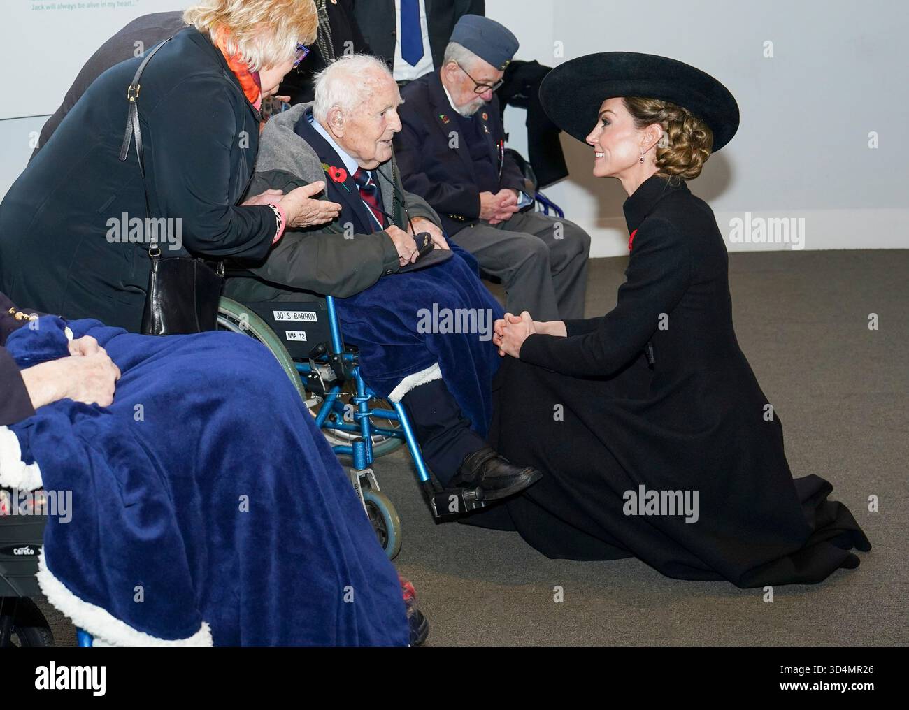 The Princess of Wales meets World War II veteran Geoff Spencer as she ...