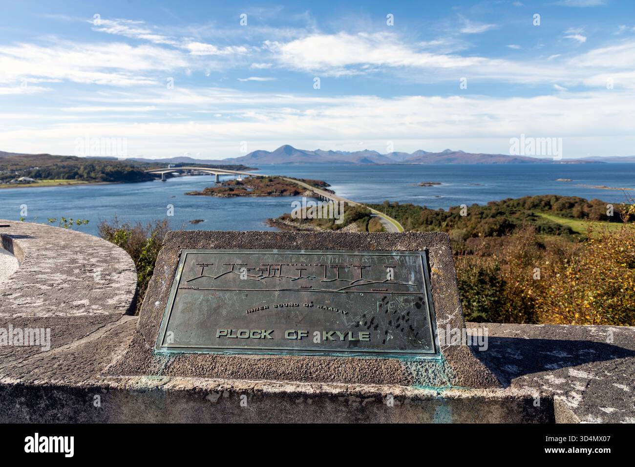 View of the Skye Bridge as it crosses the Strait of Kyle Akin to ...
