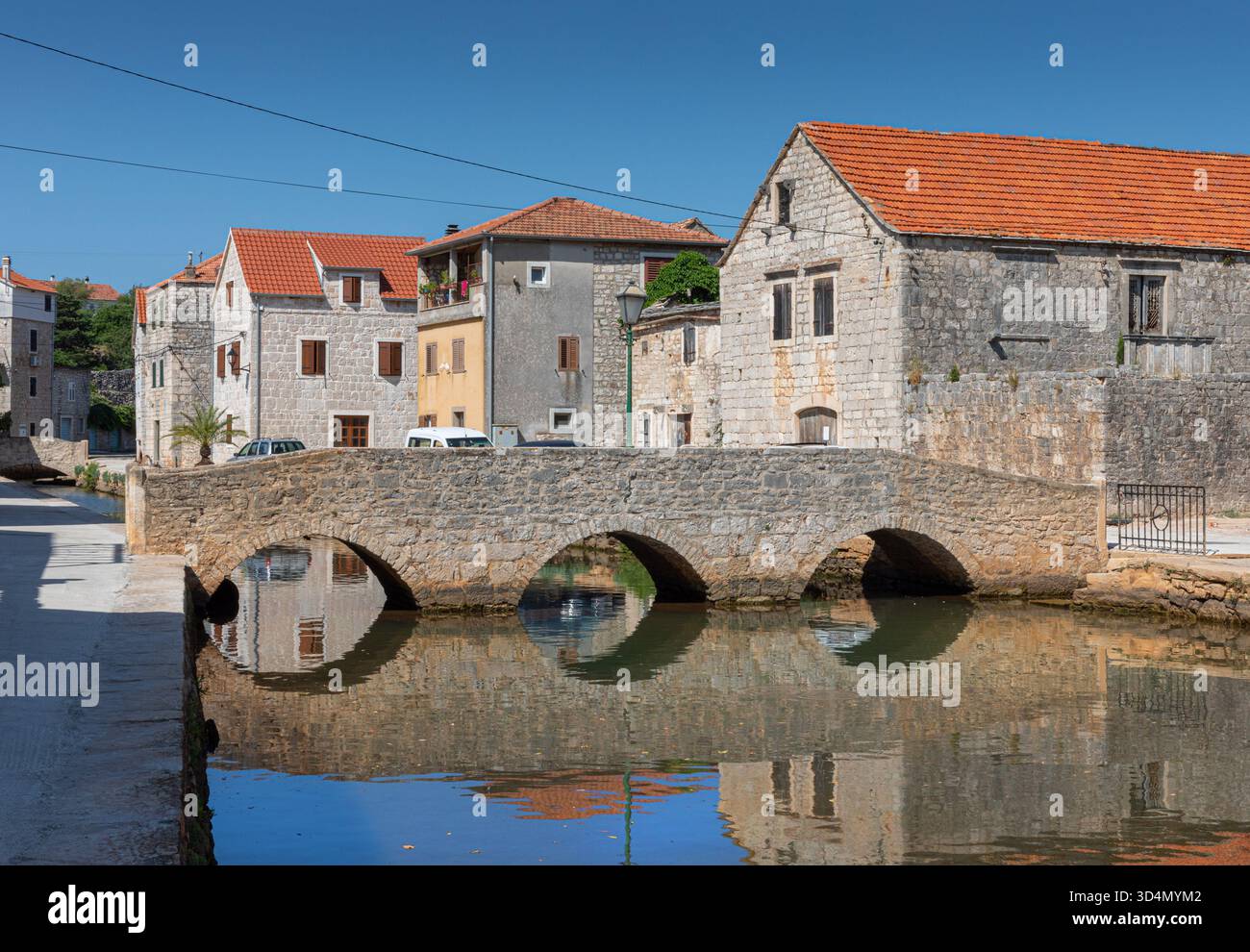 Old bridge in Vrboska, island Hvar Stock Photo - Alamy