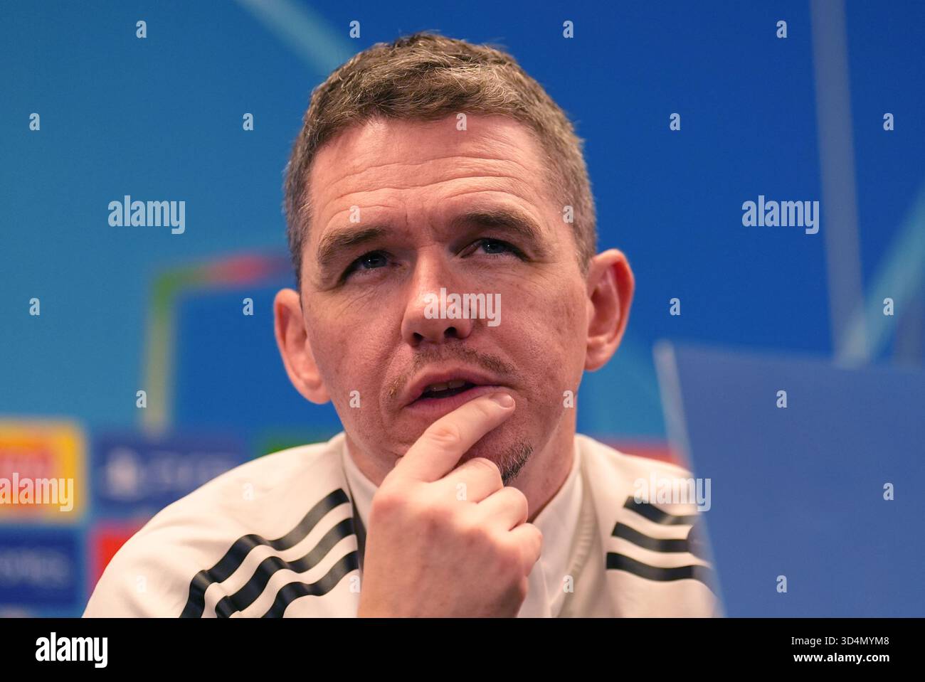 Manchester United manager Marc Skinner during a press conference at ...