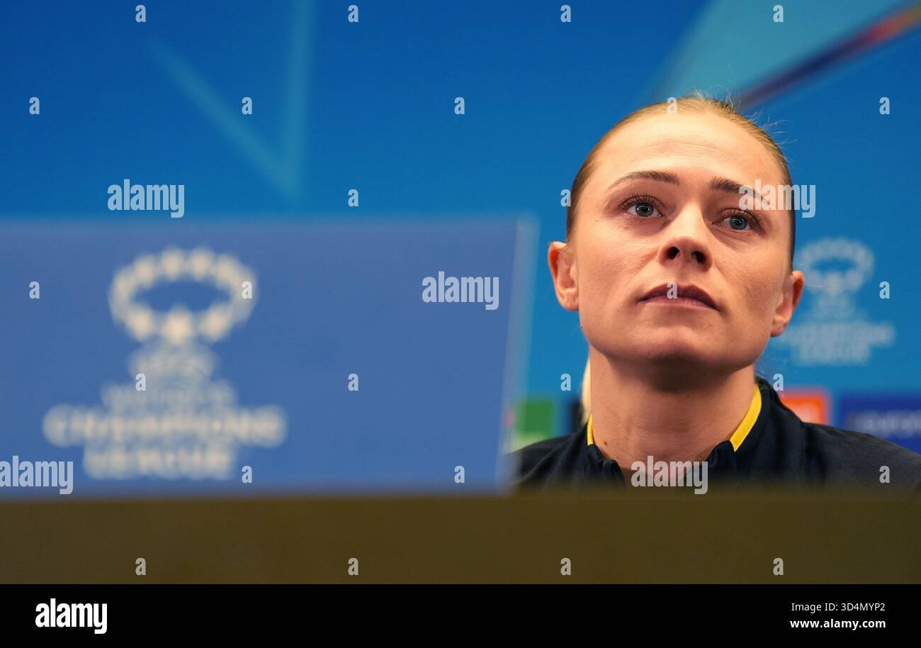 Manchester United's Fridolina Rolfo during a press conference at ...