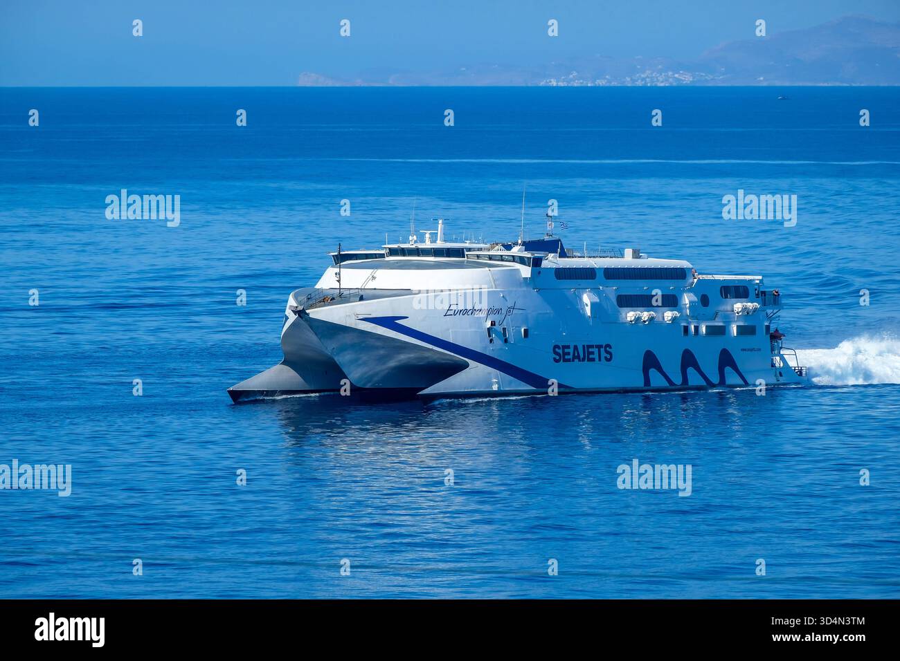 Mykonos, Kykladen, Griechenland - Faehre Seajets, Eurochampion Jet, Schnellboot, Schnellfaehre ...