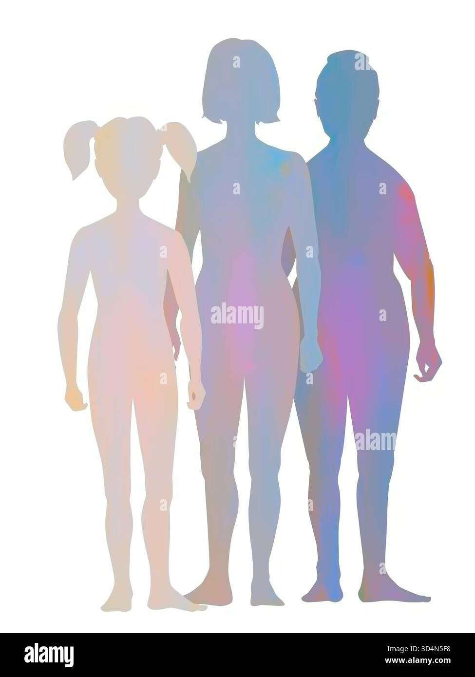Three generations of women. Family silhouette 016240 084 Stock Photo ...