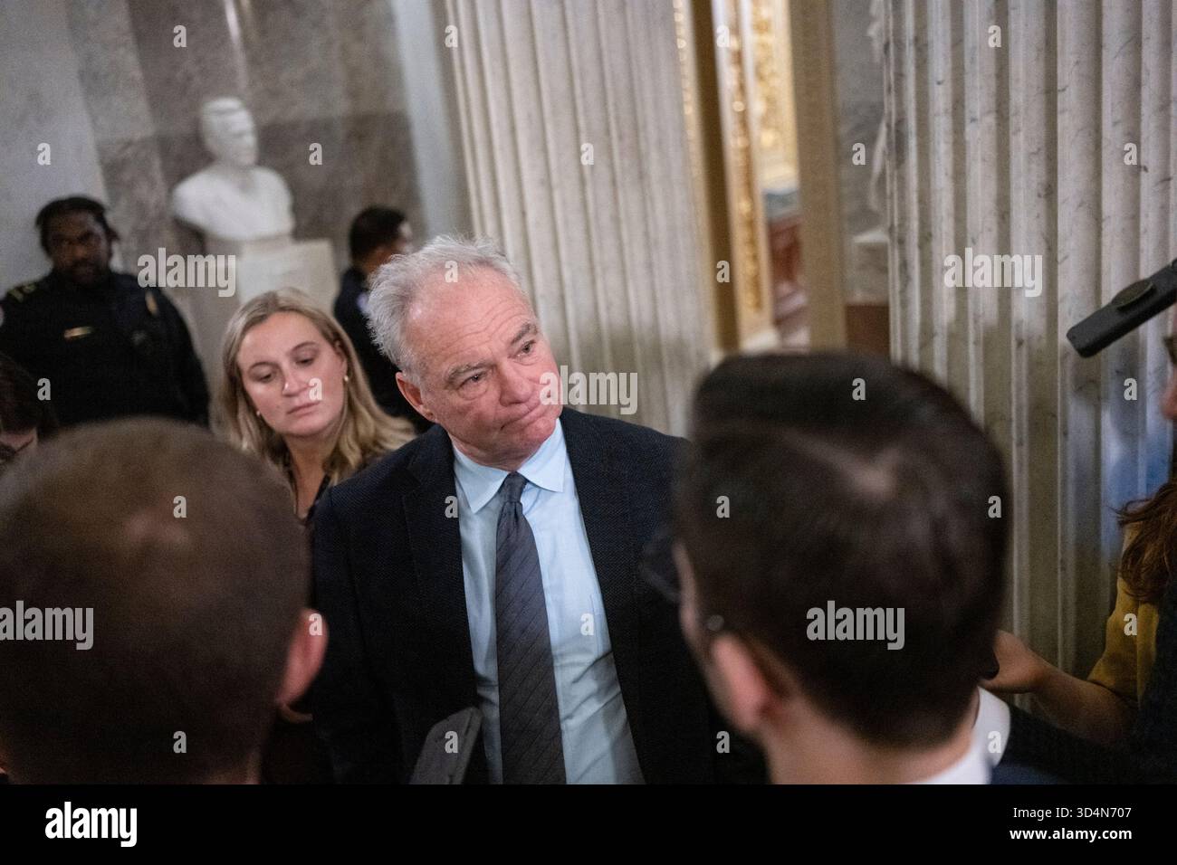 United States Senator Tim Kaine (Democrat of Virginia) speaks to ...