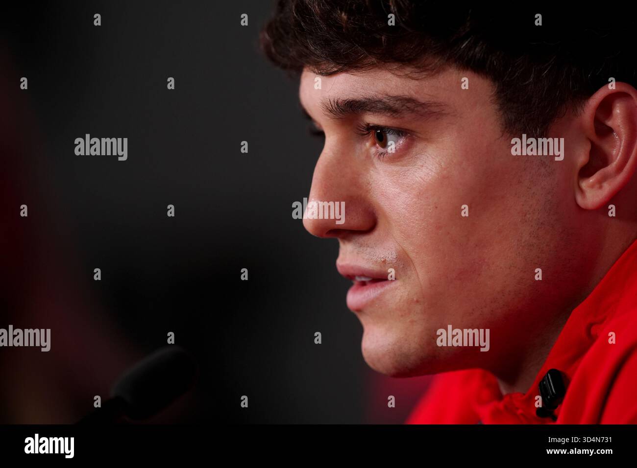 Wales' Dan James during a press conference at the Vale Resort, Hensol ...