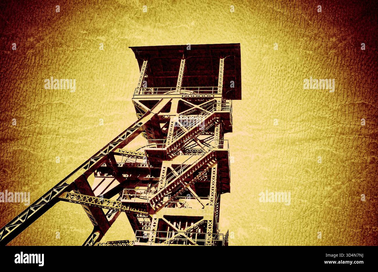 Silhouette industrial mining tower hi-res stock photography and images ...