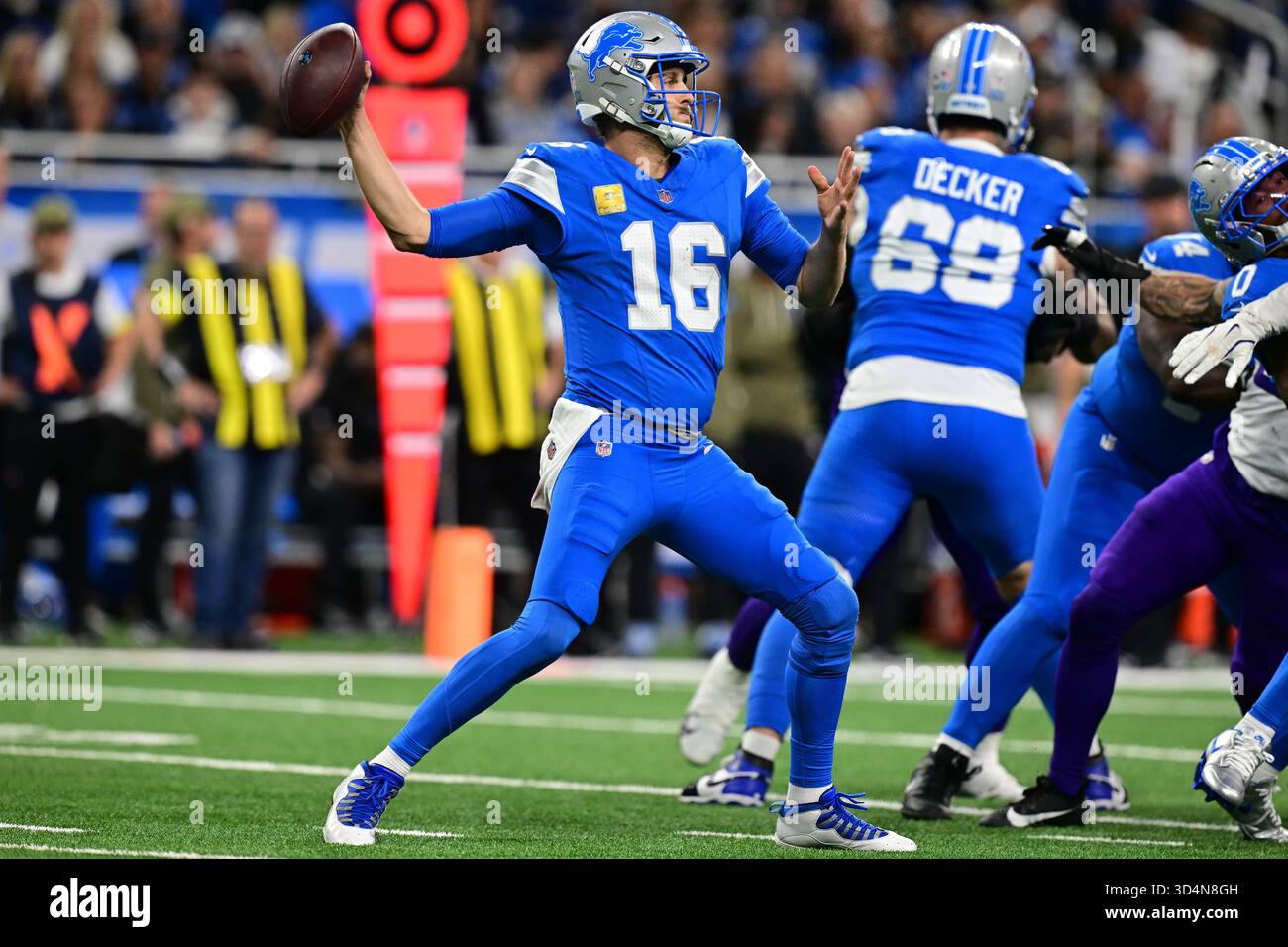 Detroit Lions quarterback Jared Goff throws a pass during the second ...