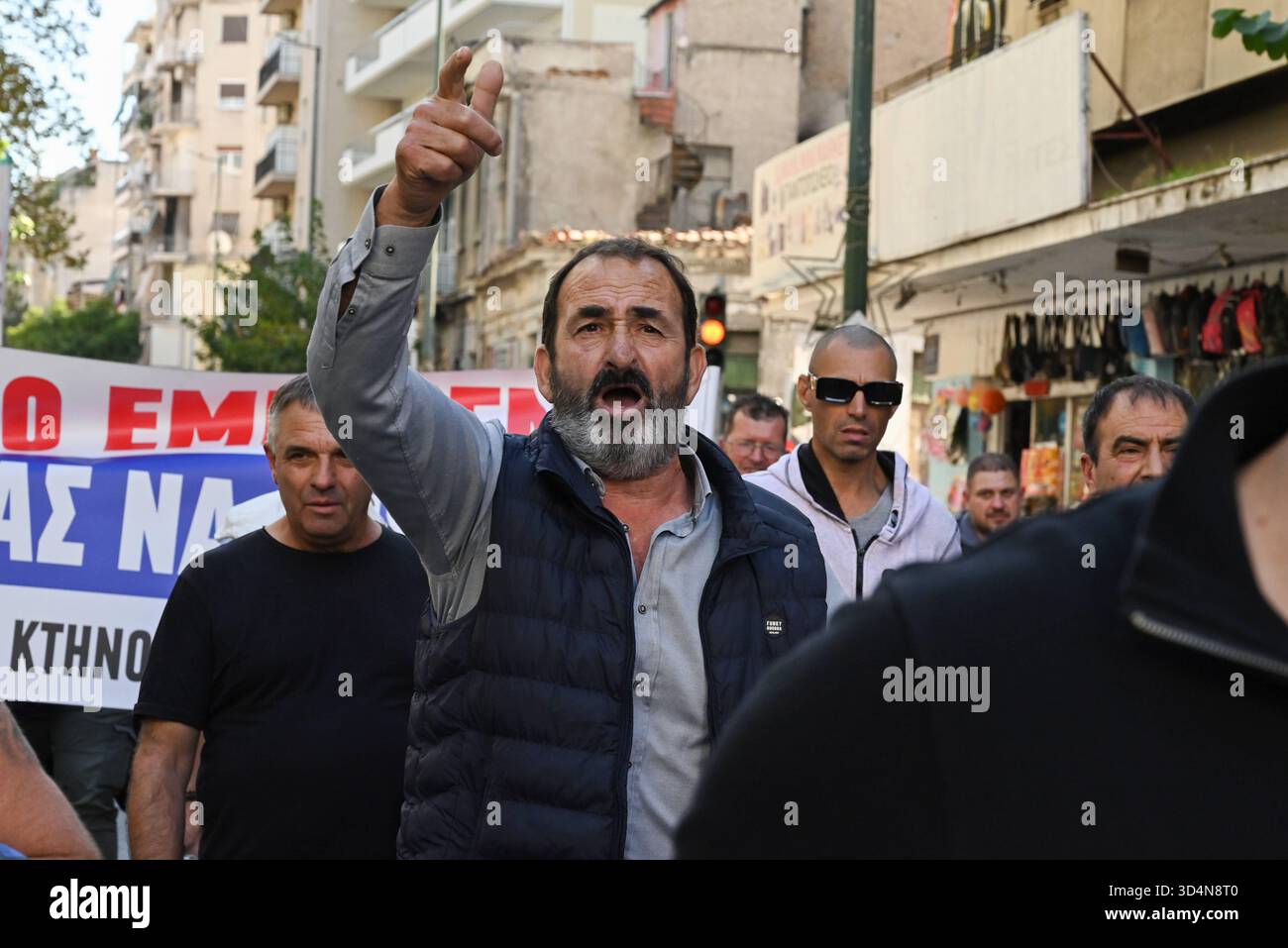 Greek farmers protest in Athens Greek farmers and livestock breeders ...