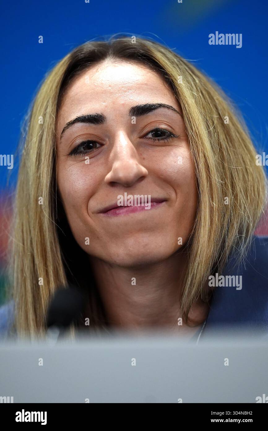 Paris Saint-Germain's Olga Carmona during a press conference at Old ...