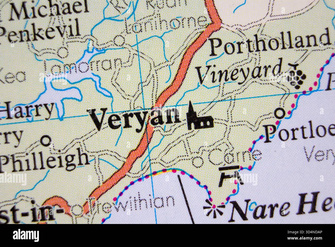 Map of veryan hi-res stock photography and images - Alamy