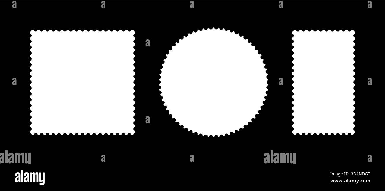 Postage stamp template frames. Empty borders, backdrops for postcards ...