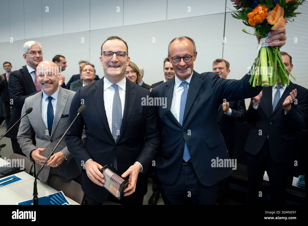 Alexander Hoffmann, Jens Spahn and Friedrich Merz at the party meeting ...