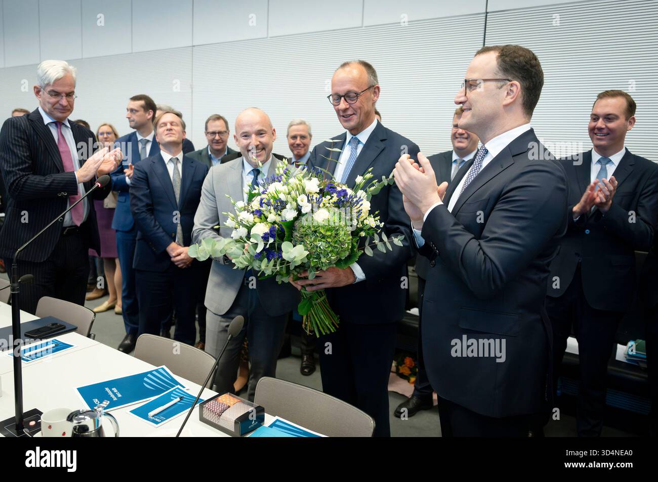Alexander Hoffmann, Friedrich Merz, and Jens Spahn at the CDU/CSU ...