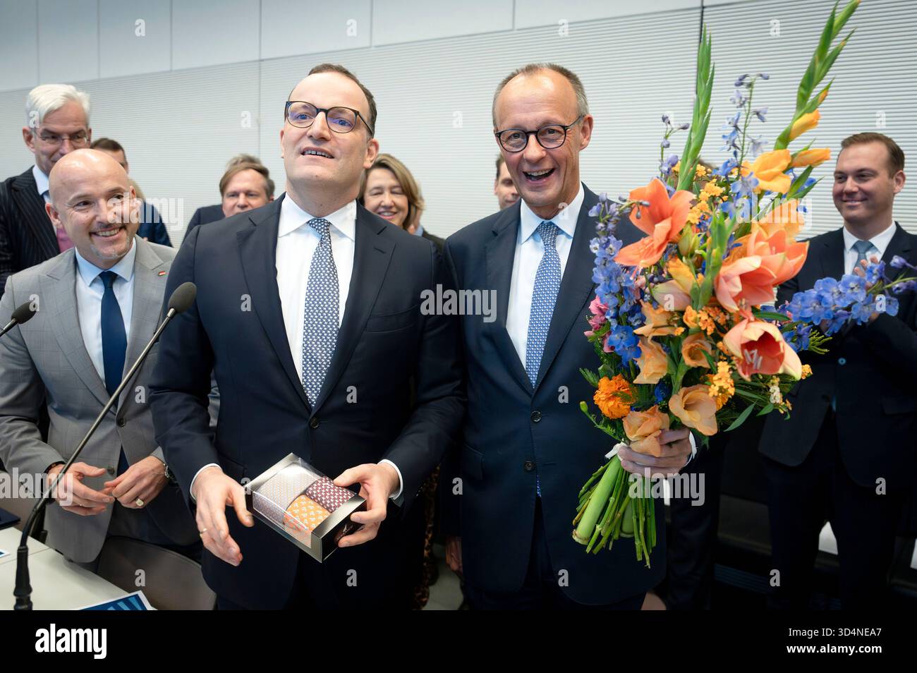 Alexander Hoffmann, Jens Spahn and Friedrich Merz at the party meeting ...