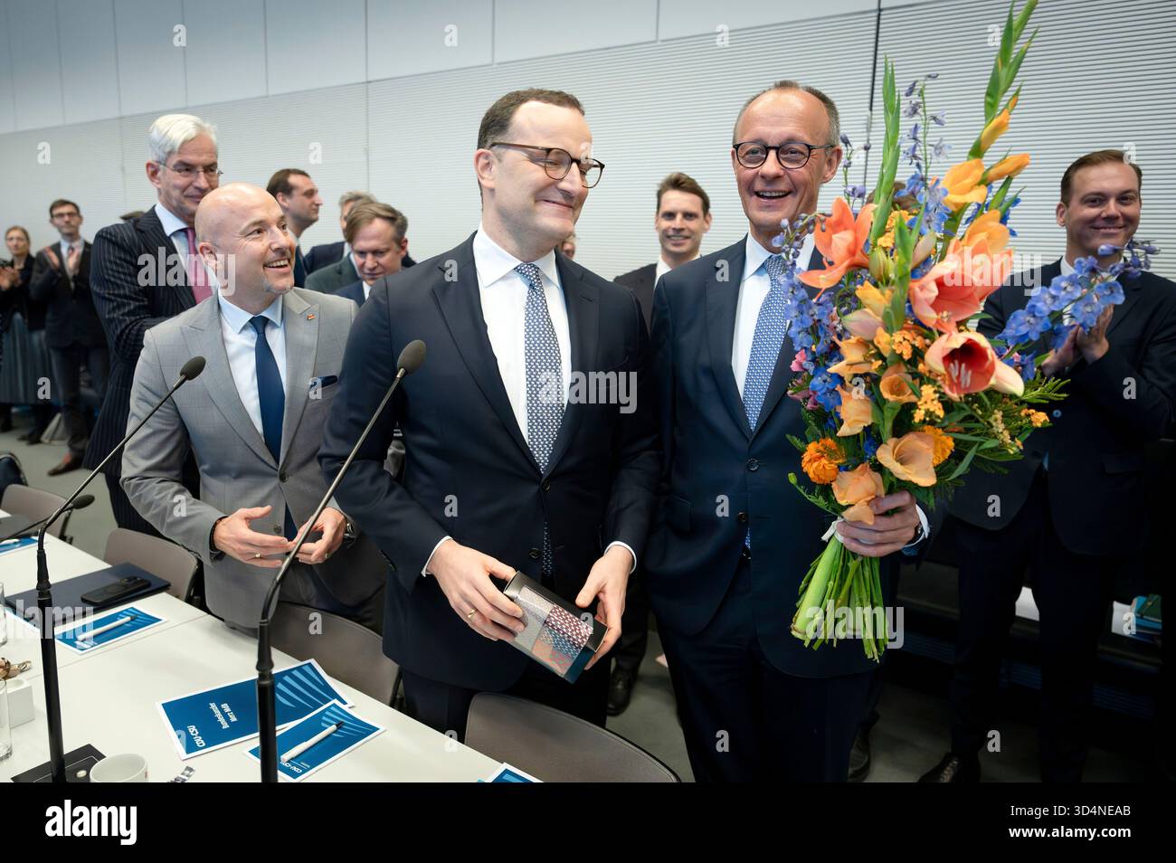 Alexander Hoffmann, Jens Spahn, and Friedrich Merz at the CDU/CSU ...
