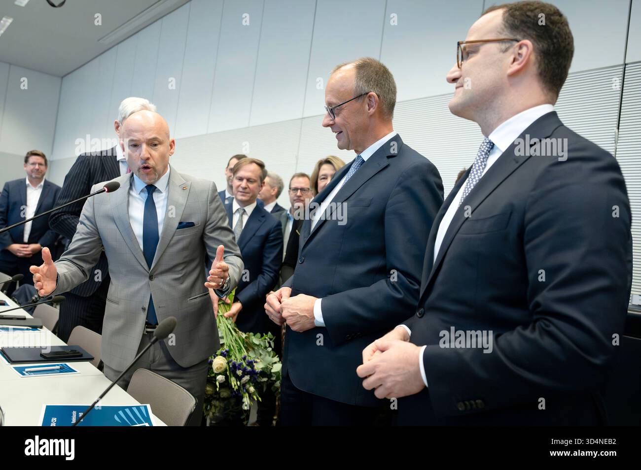Alexander Hoffmann, Friedrich Merz and Jens Spahn at the CDU/CSU ...