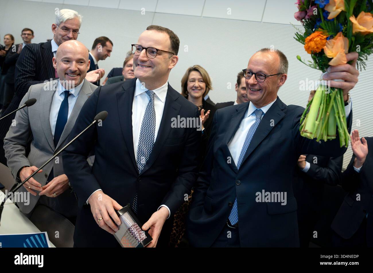 Alexander Hoffmann, Jens Spahn, and Friedrich Merz at the CDU/CSU ...