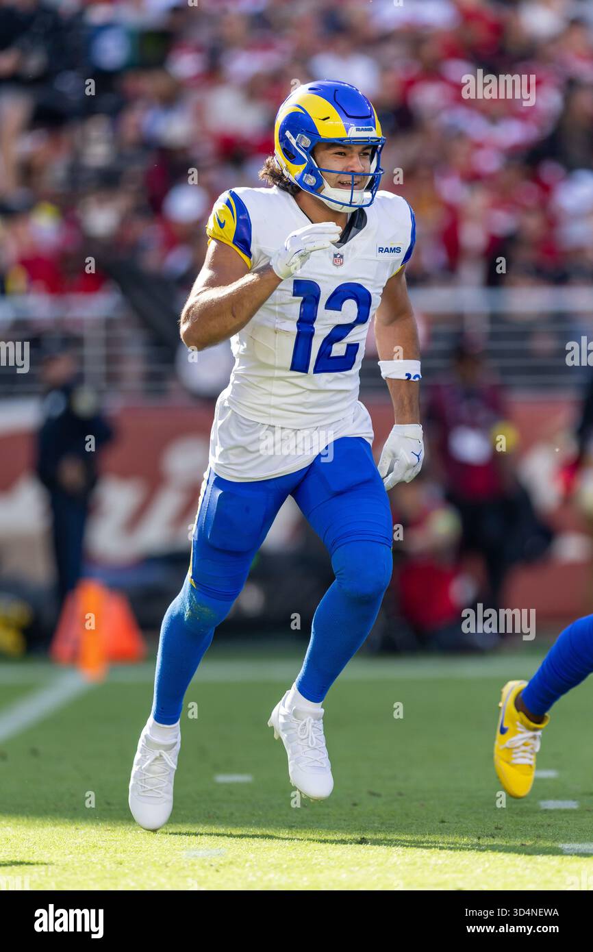 Los Angeles Rams wide receiver Puka Nacua (12) scores a touchdown and ...