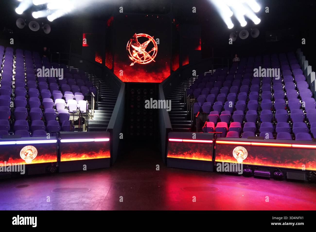 A view of the set during a preview of The Hunger Games on Stage, at Troubadour Canary Wharf ...