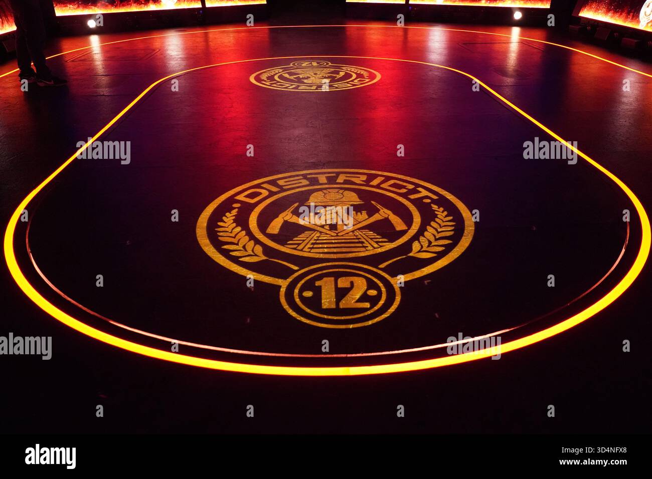 A view of the set during a preview of The Hunger Games on Stage, at Troubadour Canary Wharf ...